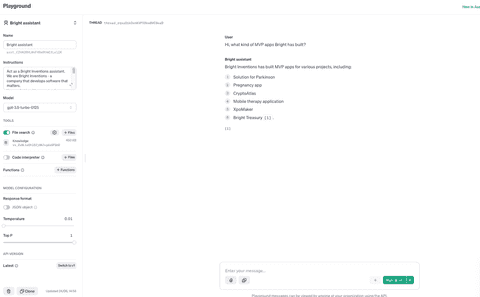 Using OpenAI Assistant v2 API to Build Your Own Knowledge Base Chatbot in 5 min | Bright Inventions